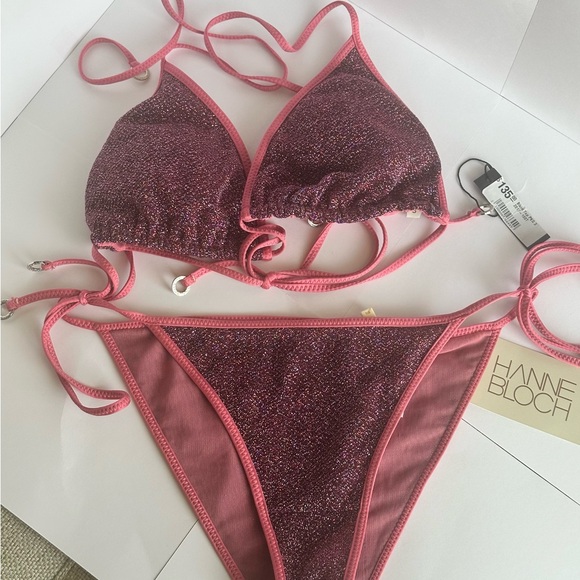 Hanne Boch | Swim | New Pink Glitter Bikini Set | Poshmark